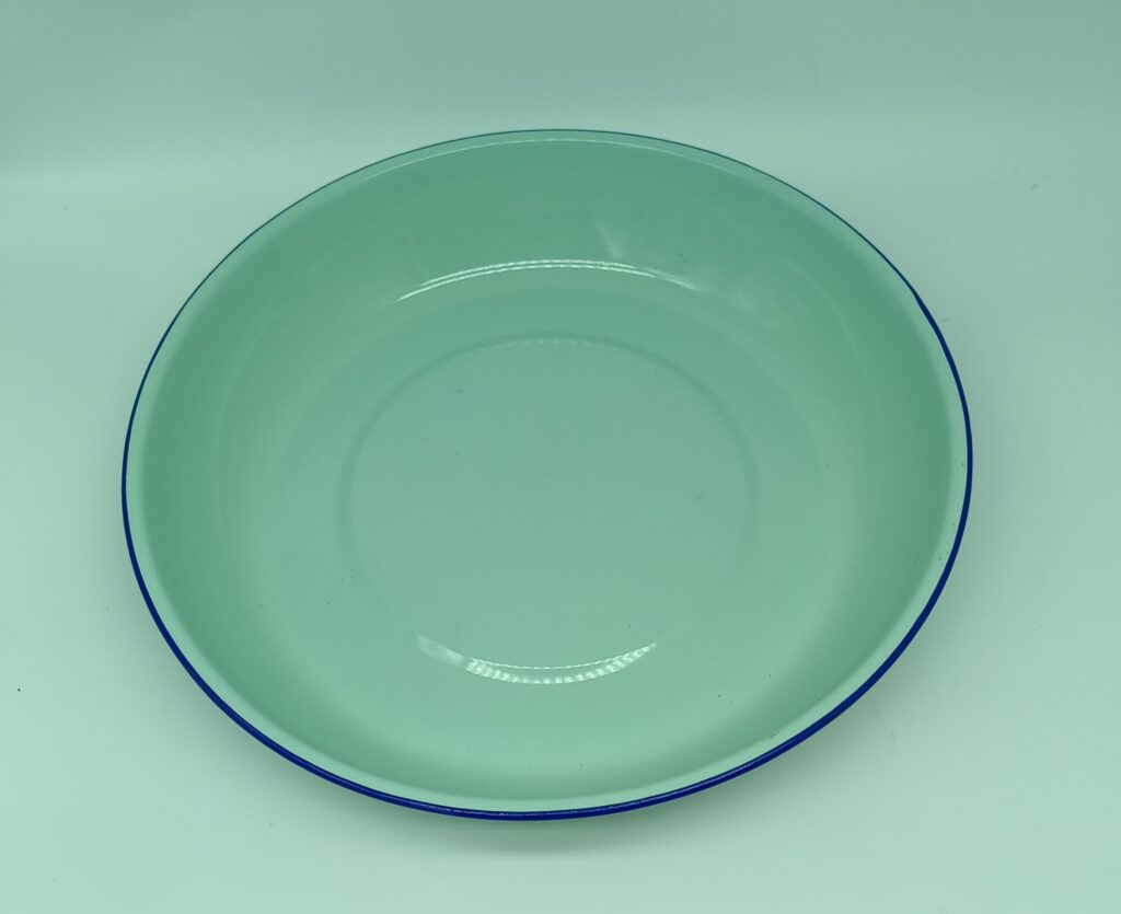 Blue Plate with Dark Blue Rims Enamel - Singapore Pickers