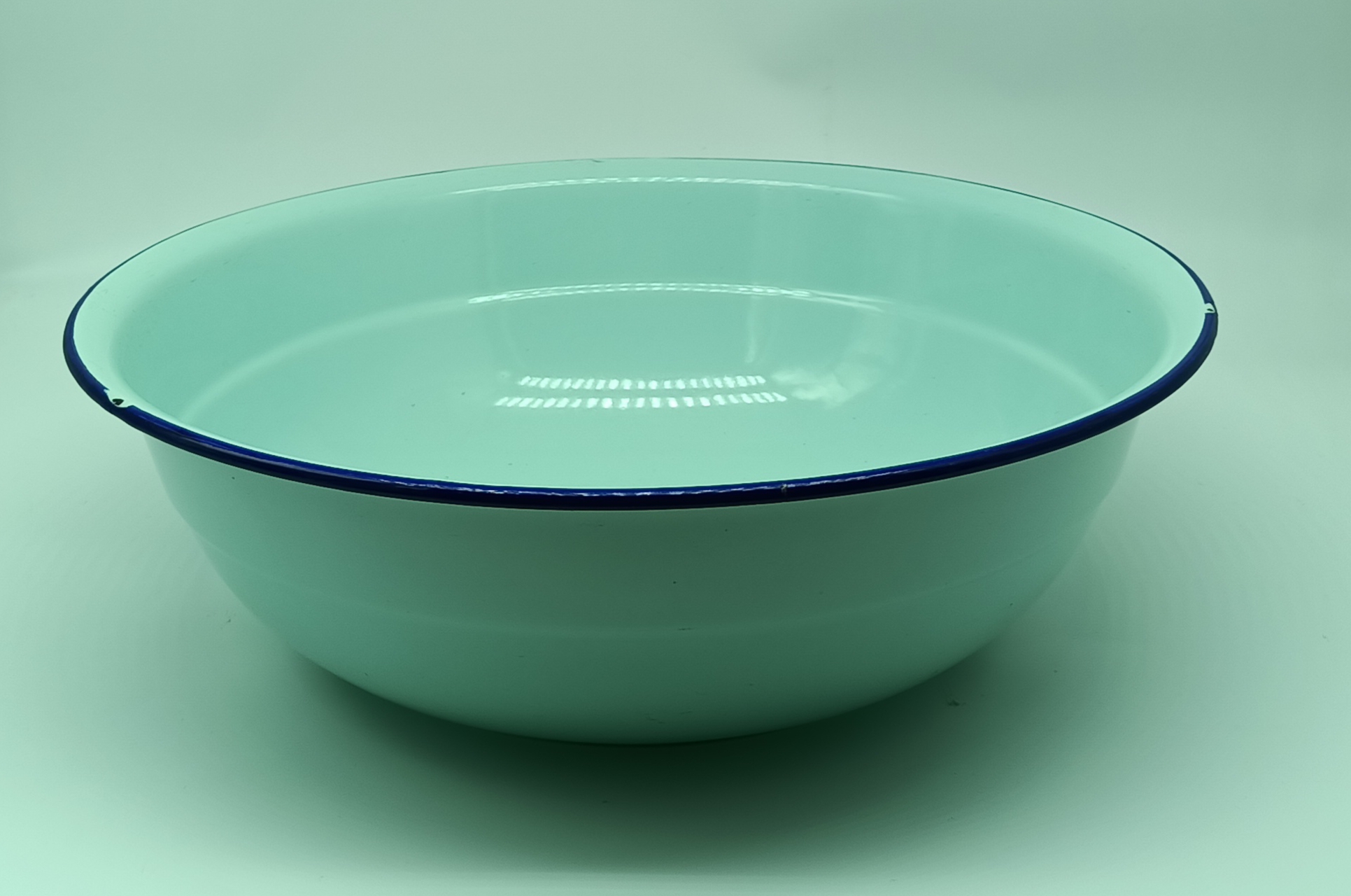 Blue Basin with Blue Rims Enamel Pot - Singapore Pickers